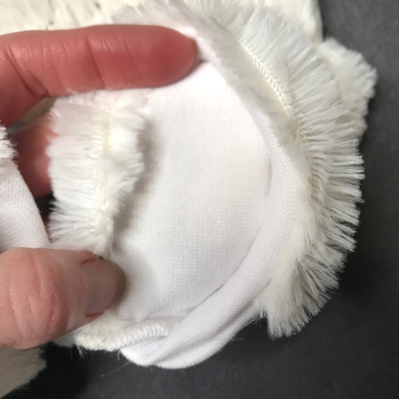 Hand Crafted | Accessories | White Fuzzy Hand Warmers Sequin Fur Wrist ...